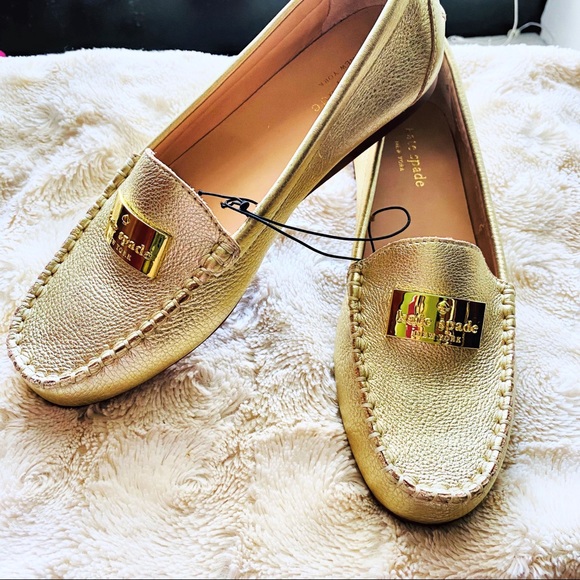 kate spade | Shoes | Kate Spade Gold Corrie Deck Loafer Nwt | Poshmark